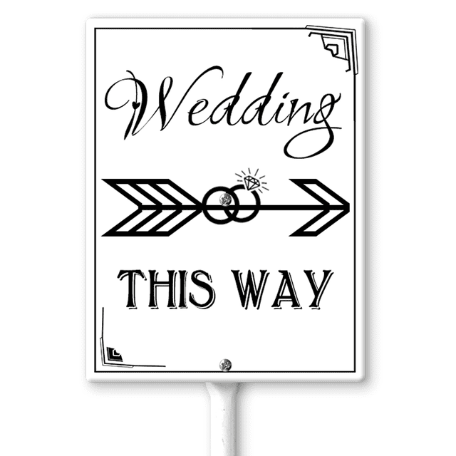 Ymaotrade Wedding Directional Road Right Arrow Yard Sign with Stakes 4. ...