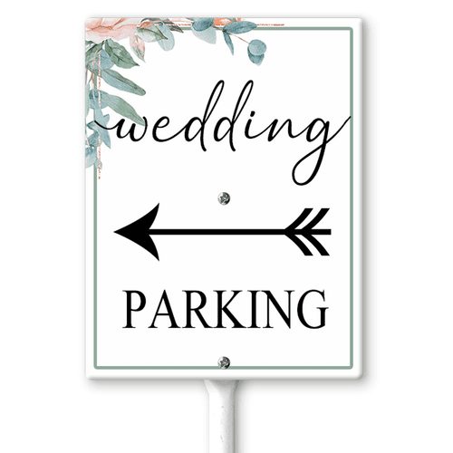 Ymaotrade Wedding Parking Left Arrow Yard Sign with Stakes 8×12in ...