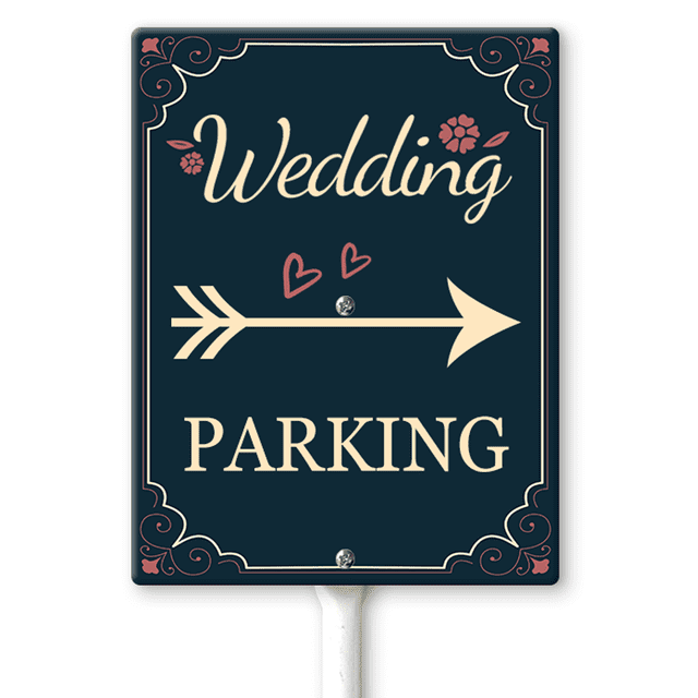 Ymaotrade Wedding Parking Right Arrow Yard Sign with Stakes 4.6×6in ...