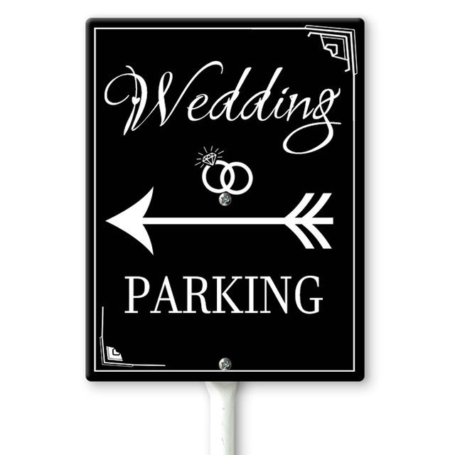 Ymaotrade Wedding Parking This Way Left Arrow White Yard Sign with ...