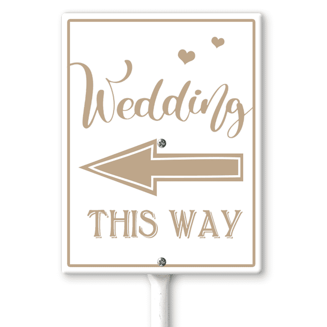 Ymaotrade Wedding This Way Left Arrow Yard Sign with Stakes 8×12in ...