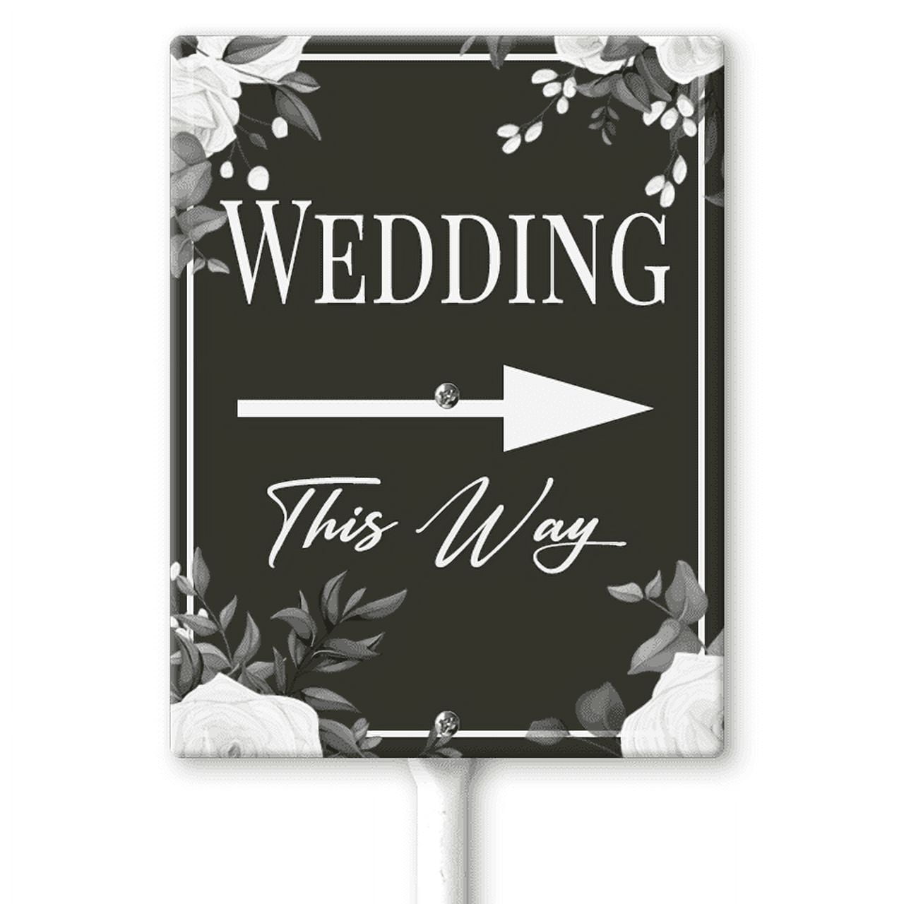 Ymaotrade Wedding This Way Right Arrow Yard Sign with Stakes 8in×12in ...