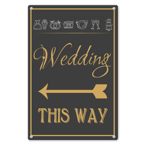 Ymaotrade Wedding This Way Left Arrow Aluminium Sign 5×8in, Sturdy ...