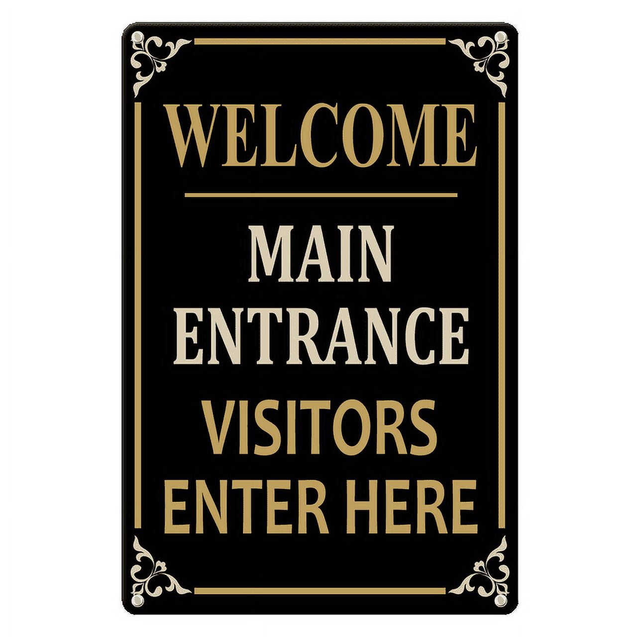 Ymaotrade Welcome - Main Entrance, Visitors Enter Here Aluminium Sign ...