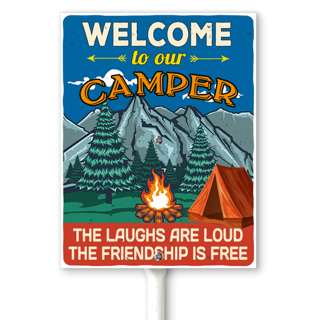 Ymaotrade Welcome to Our Camper Yard Sign with Stakes 8×12in, Sturdy ...