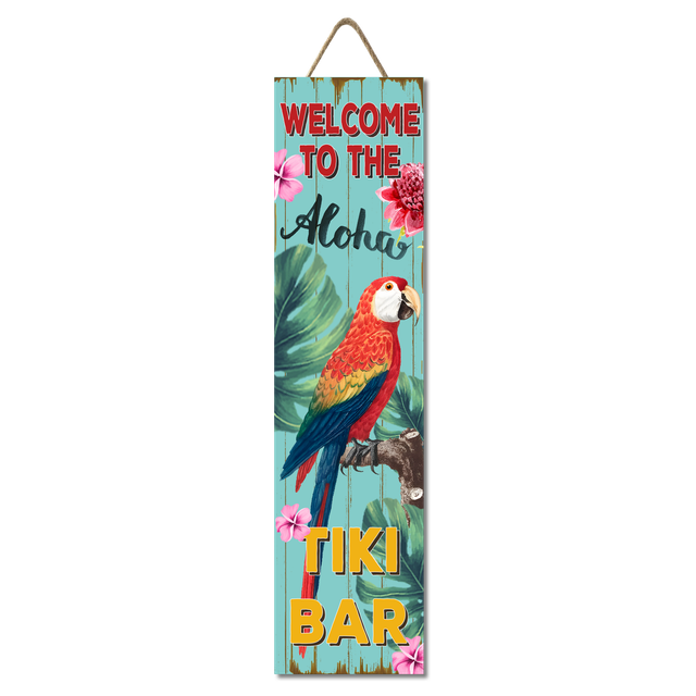 Ymaotrade Welcome to the Tiki Bar Welcome Wood Porch Sign 31.5inx7.8in ...