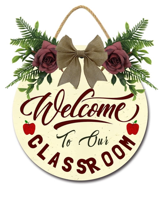 Ymaotrade Welcome To Our Classroom Sign for Classroom Door Hanger Back ...