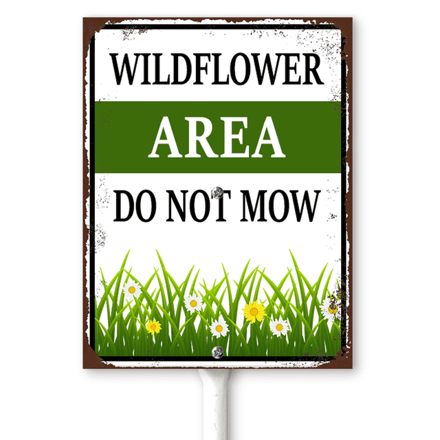 Ymaotrade Wildflower Area Do Not Mow Yard Sign with Stakes 8×12in ...