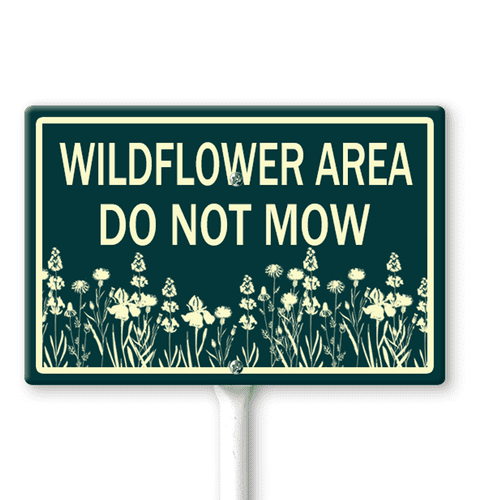 Ymaotrade Wildflower Area Do Not Mow Yard Sign with Stakes 12×8in ...