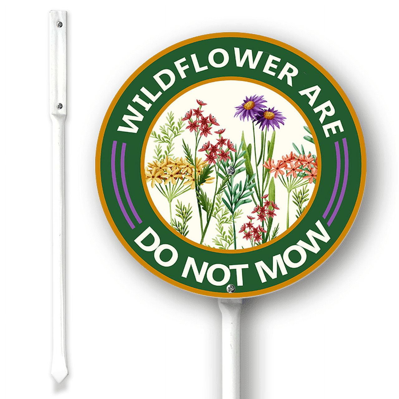 Ymaotrade Wildflower Area Do Not Mow Yard Sign with Stakes 9.2×9.2in ...