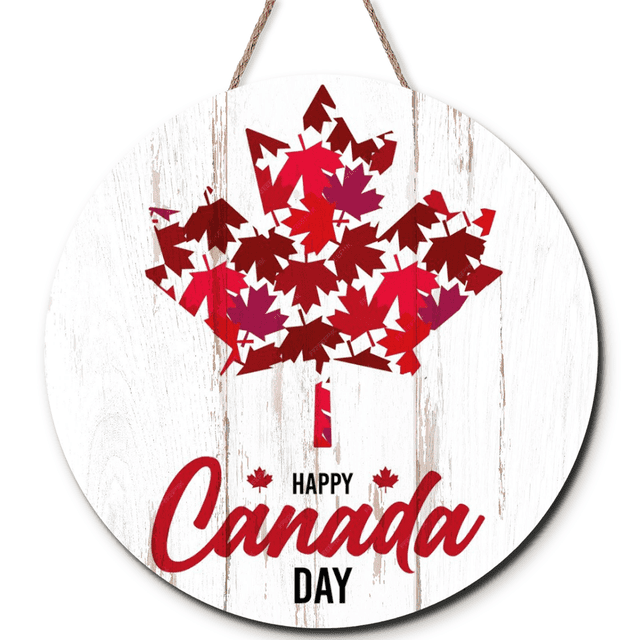 Ymaotrade Wood Happy Canada Day Sign for Front Door Porch, Rustic ...