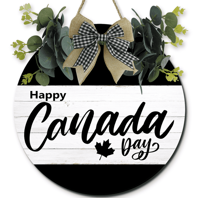 Ymaotrade Wood Happy Canada Day Welcome Sign Decorations for Porch ...