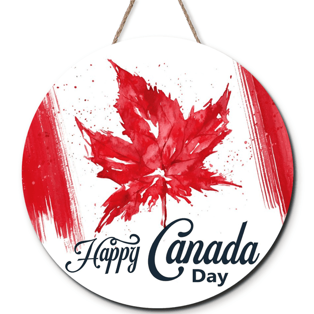 Ymaotrade Wooden Happy Canada Day Hanging Sign for Front Door Porch ...