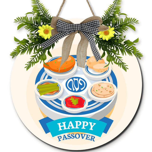 Seder Decoration Ymaotrade Wooden Happy Passover Sign - 12x12 Inch ...