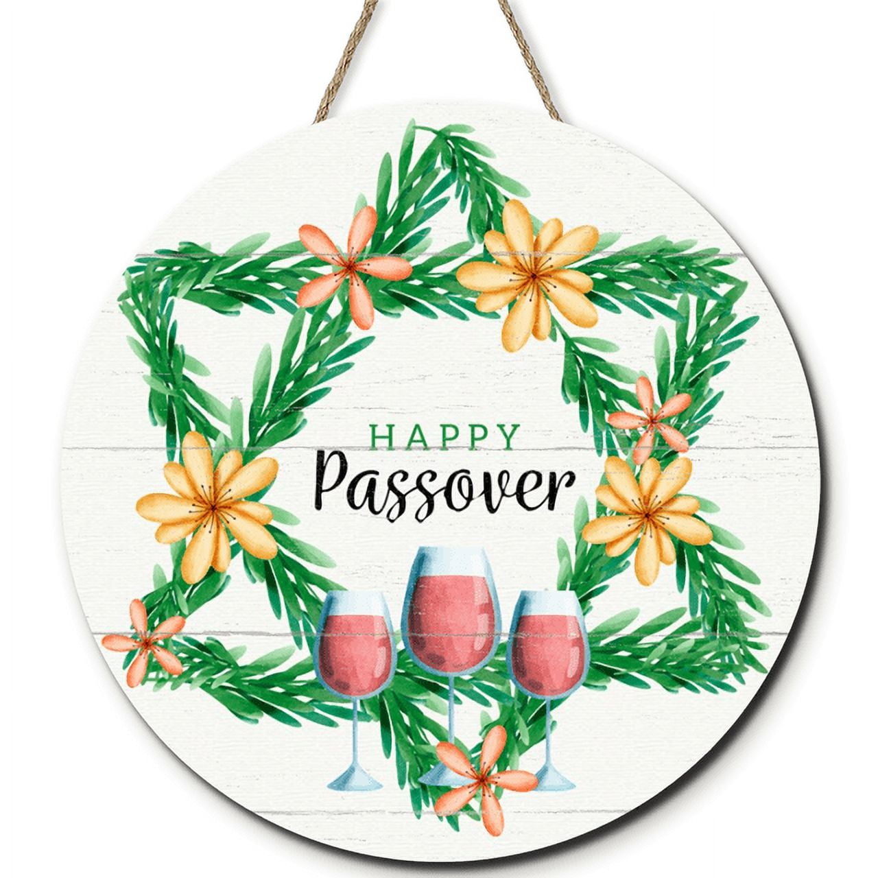 Ymaotrade Wooden Happy Passover Signs, Passover Rustic Wood Hanging ...