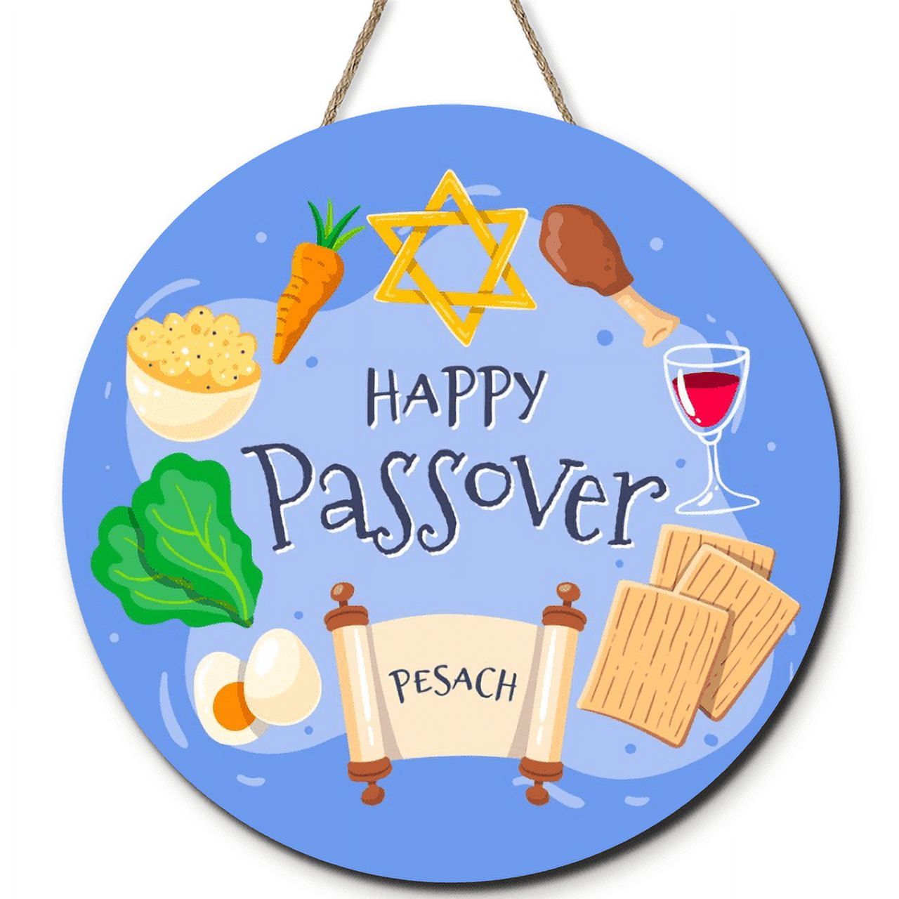 Ymaotrade Wooden Happy Passover Wood Sign 12in, Passover Wall Hanging ...