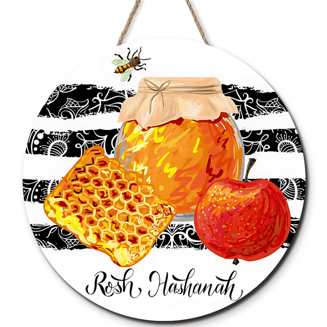 Ymaotrade Wooden Happy Rosh Hashanah Sign 12in Rosh Hashanah Wood ...