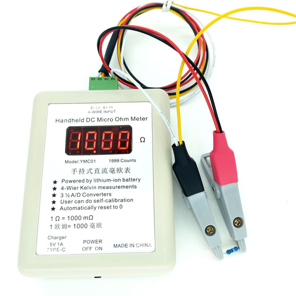 Ymc01 Handheld Dc Milliohm Meter Low Resistance Tester Four-Wire Kelvin ...
