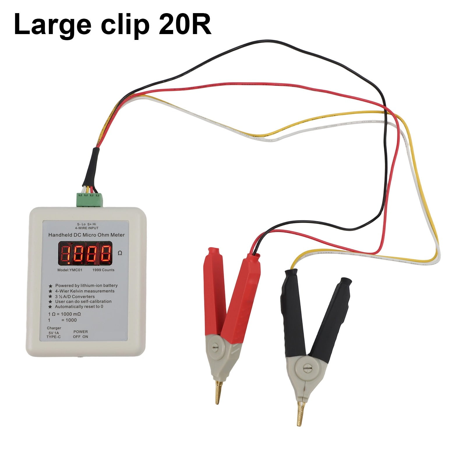 Ymc01 Rechargeable Handheld Dc Milliohmmeter Dc Low Resistance Tester ...