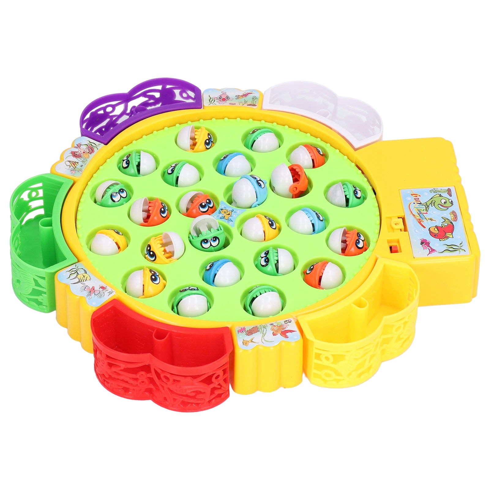Ymiko Fishing Game Play Set 24 Fish 5 Poles Rotating Fishing Game Board ...
