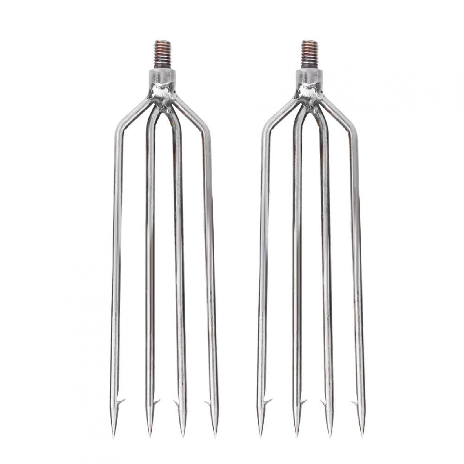 Ymiko Fishing Harpoon,2 Pcs Stainless Steel 4 Prongs Harpoon Gig Gaff ...