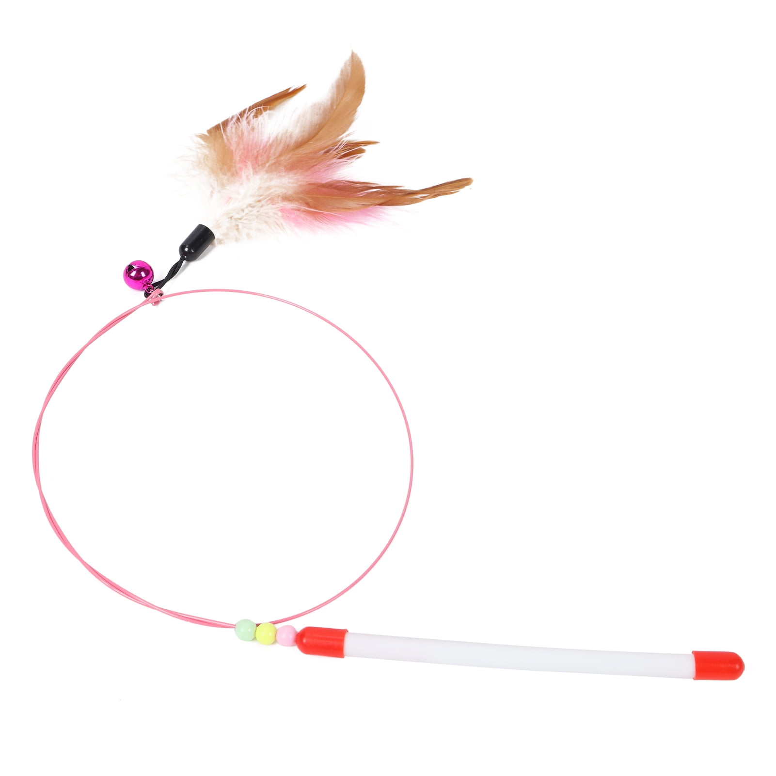 Ymiko Pet Feather Teaser Retractable Wand Interactive Feather Toys ...