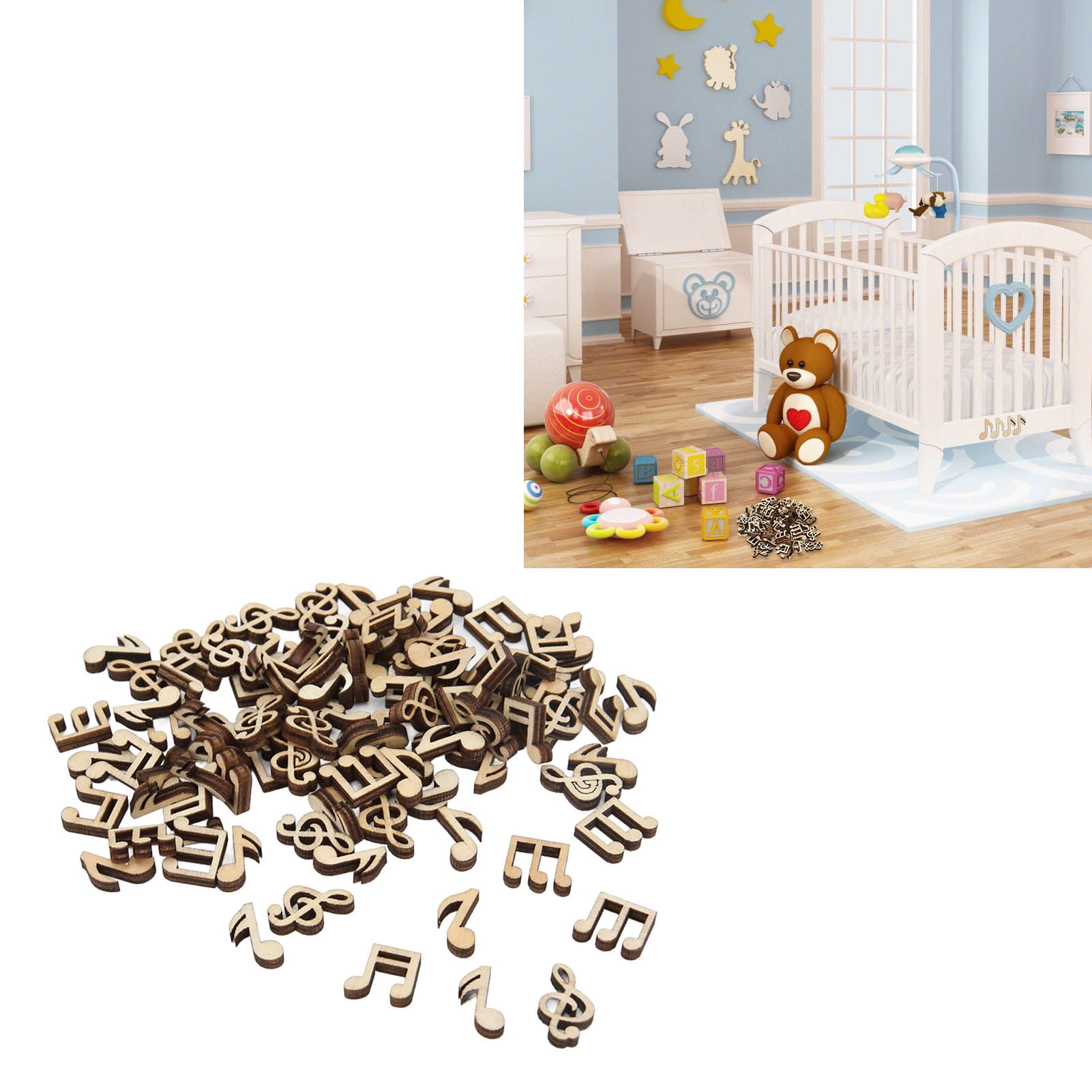 Ymiko Unfinished Wood Cutouts,Music Notes Unfinished Wood,100Pcs Music ...