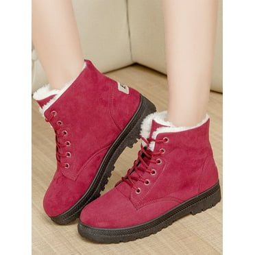 OKBOP Women's Low-heeled Ankle Boots-Dress Shoes for Women Zipper Winter Black Chunky Boots ...