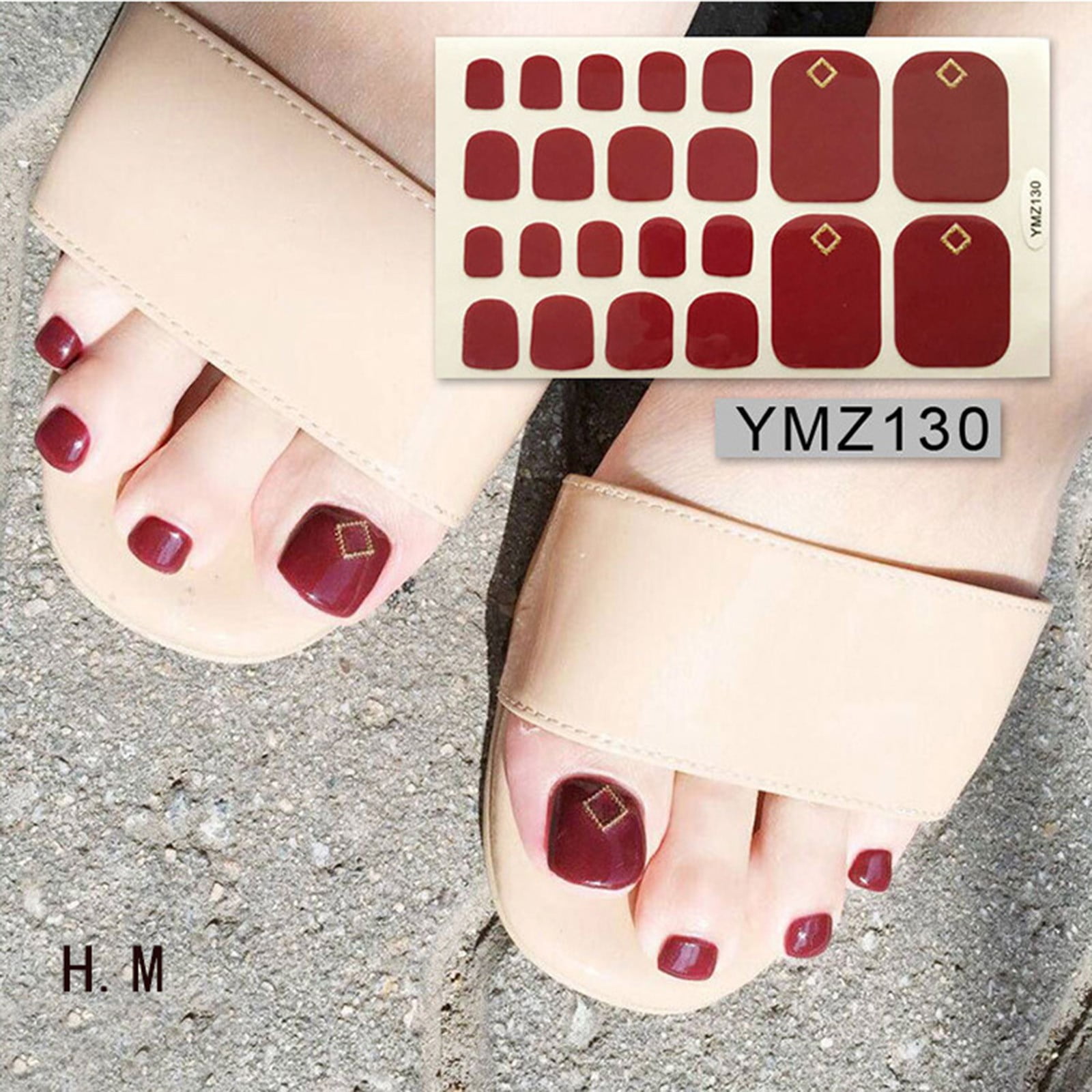 Ymller DIY Toe Nail Stickers Full Wraps Nail Polish Stickers Nail ...