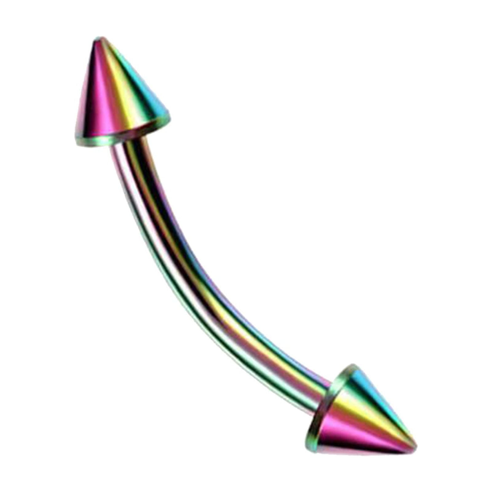 Ymller Stainless Steel Conical Bend Rod Pointed Eyebrow Nail Lip Nail