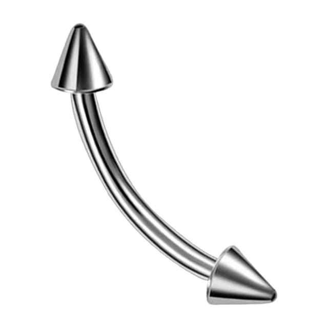 Ymller Stainless Steel Conical Bend Rod Pointed Eyebrow Nail Lip Nail