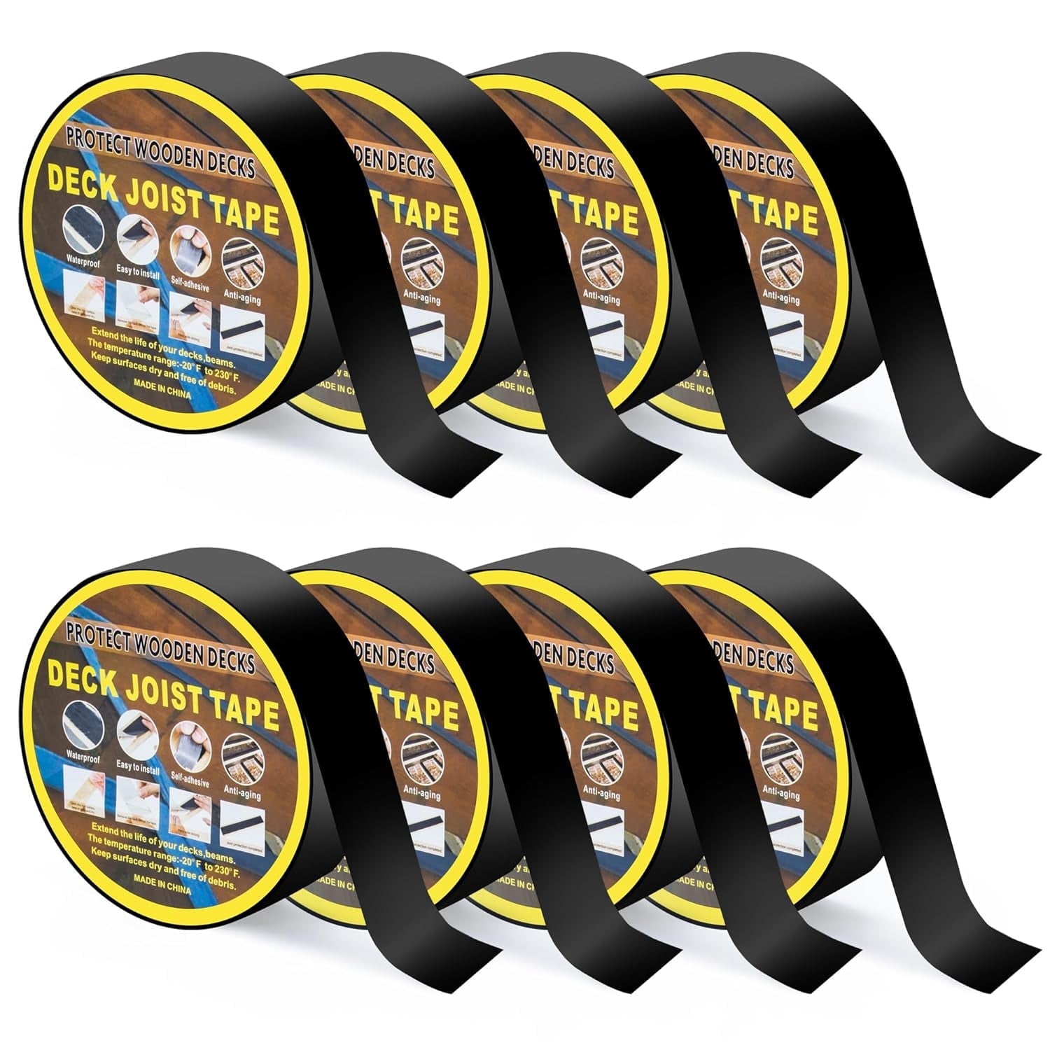 Ymokee 8PCS Waterproof Decking Joist Tape - Self-Adhesive Butyl Deck ...