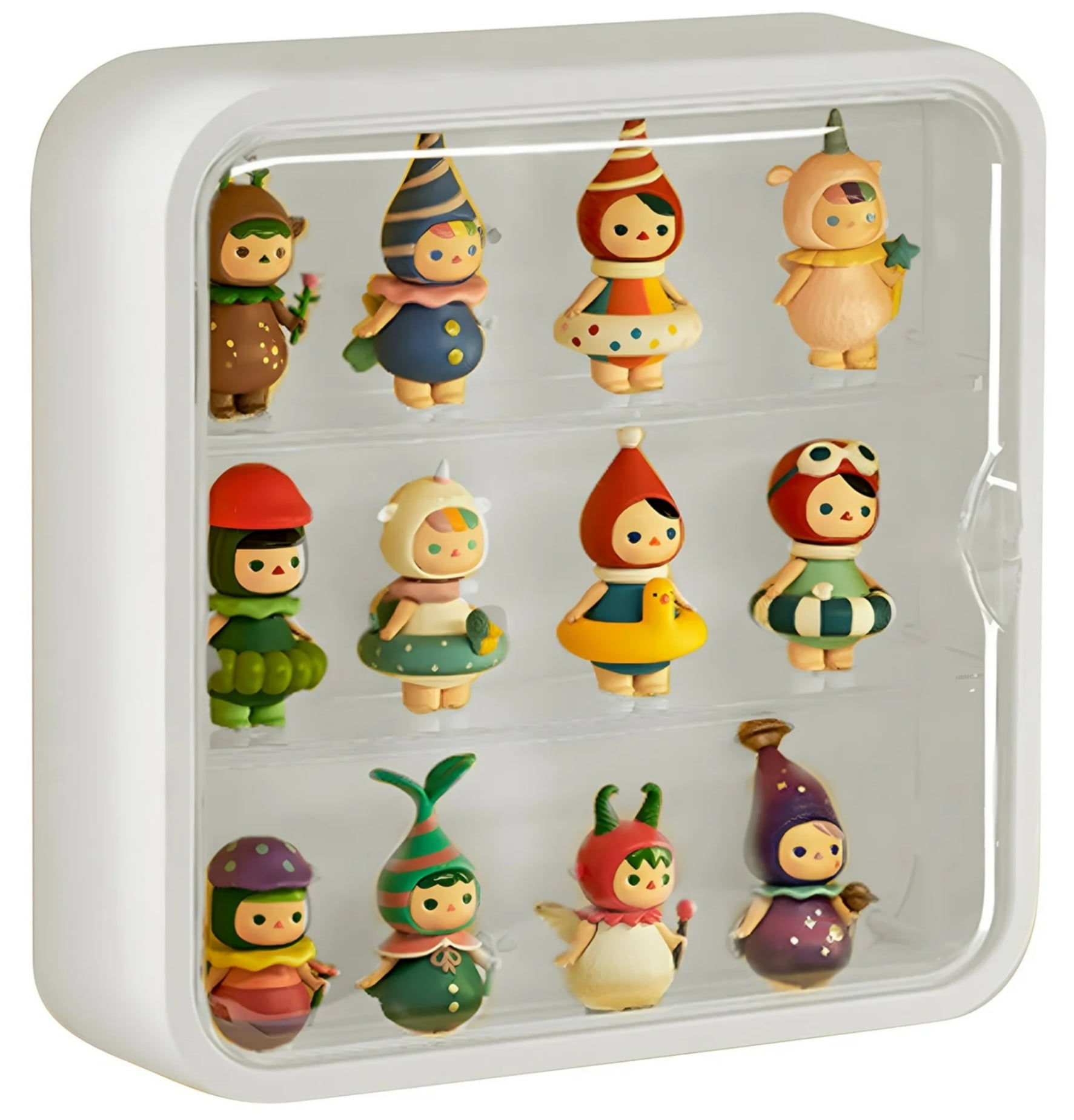Ymokee Clear Wall-Mounted Doll Display Case, 3 Layer Blind Box Display ...