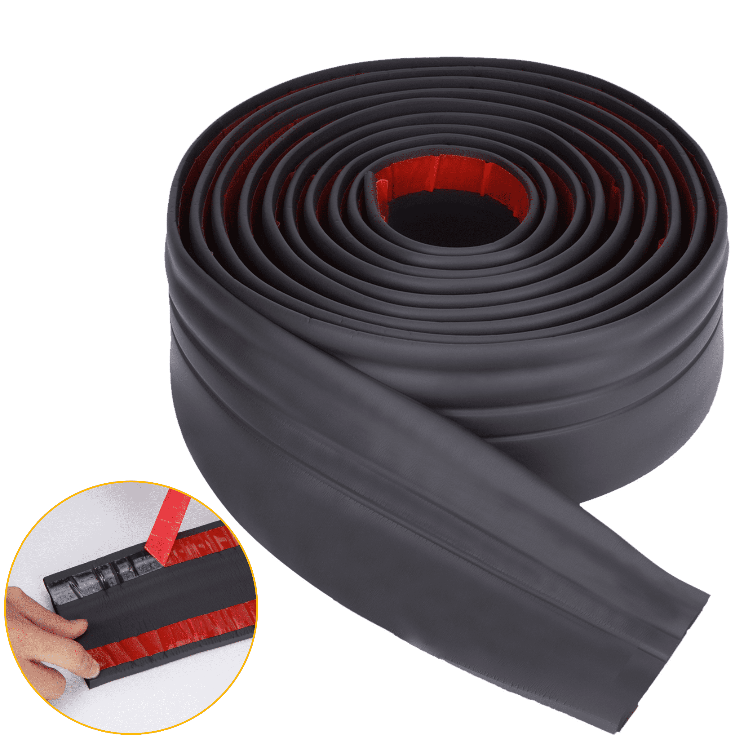 Ymokee Flexible Wall Base Moulding Trim, Adhesive Peel and Stick Rubber ...