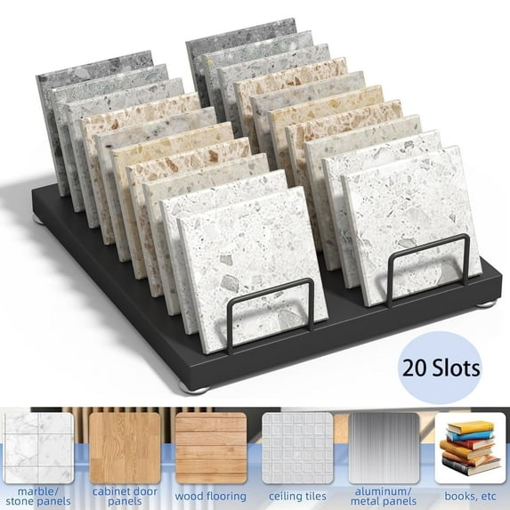 Ymokee Countertop Tile Display Rack with 20 Card Slots, Desktop Tile ...