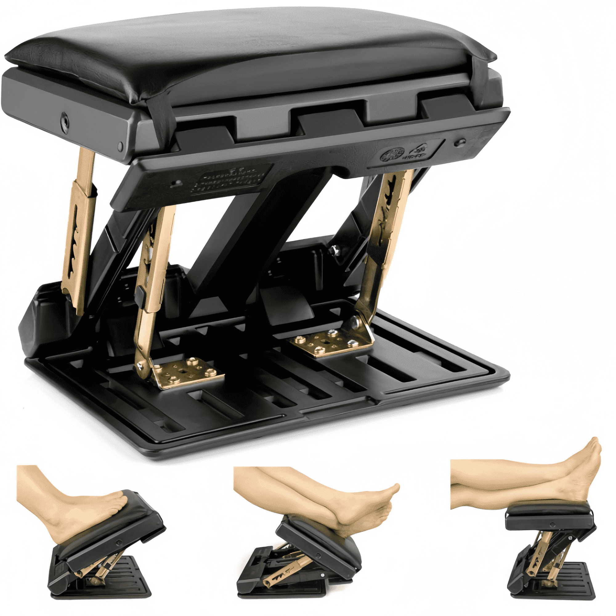 Ymokee Foot Rests, 4 Height Adjustable Soft Car Footstool Under Desk ...