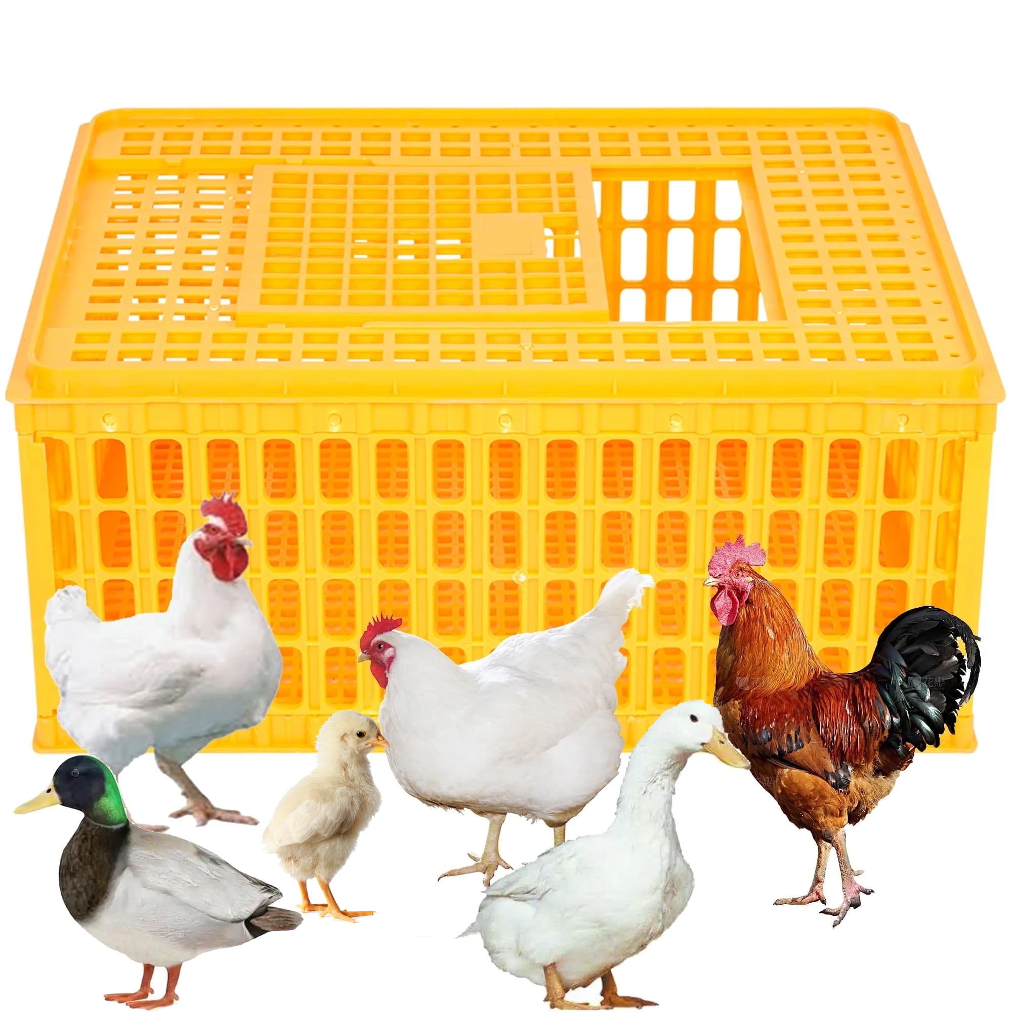 Ymokee Poultry Carrier Crate Plastic Chicken Transport Cage, Heavy Duty ...