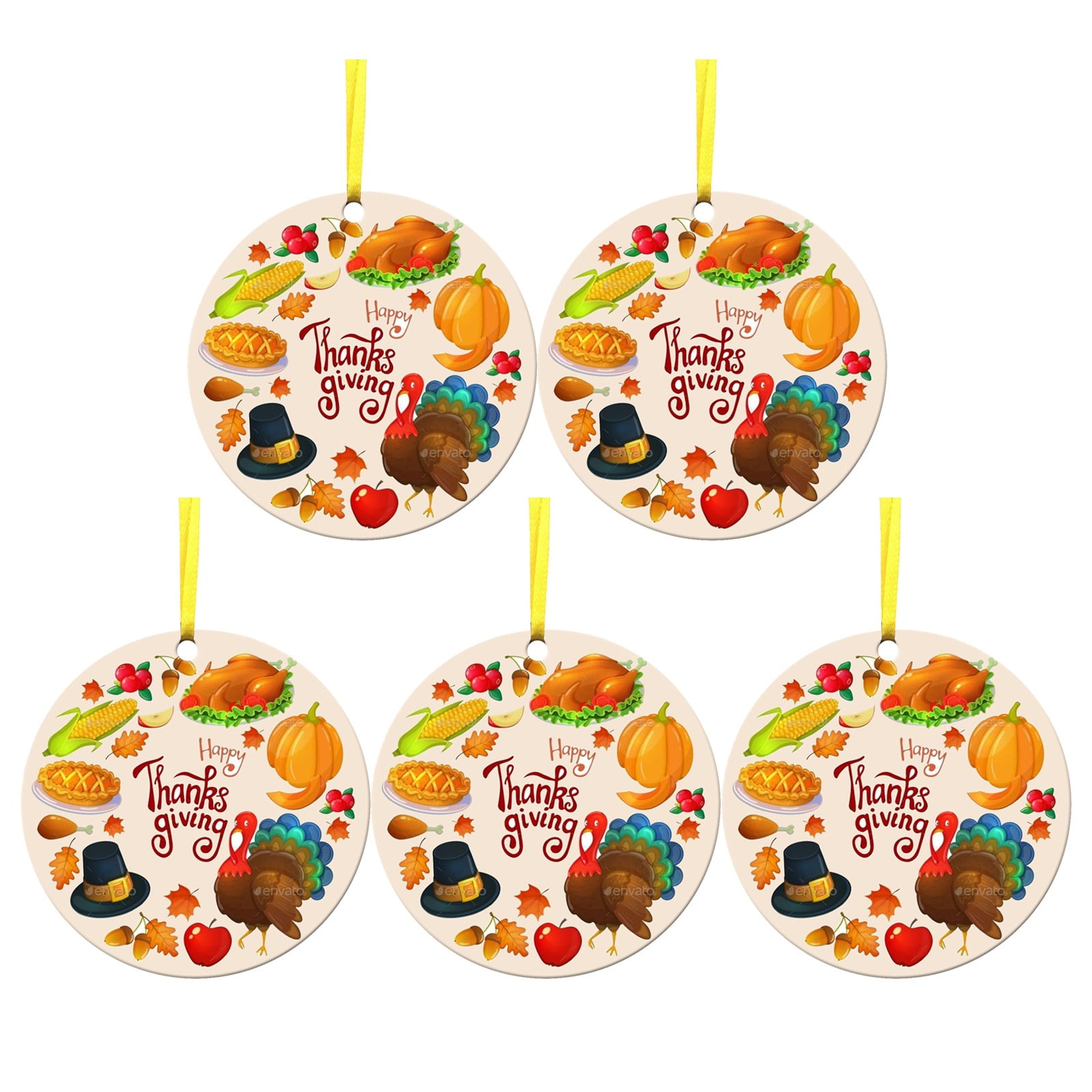 Ympuoqn Fall 5PC Thanksgiving Ornaments for Tree,Thanksgiving Hanging ...