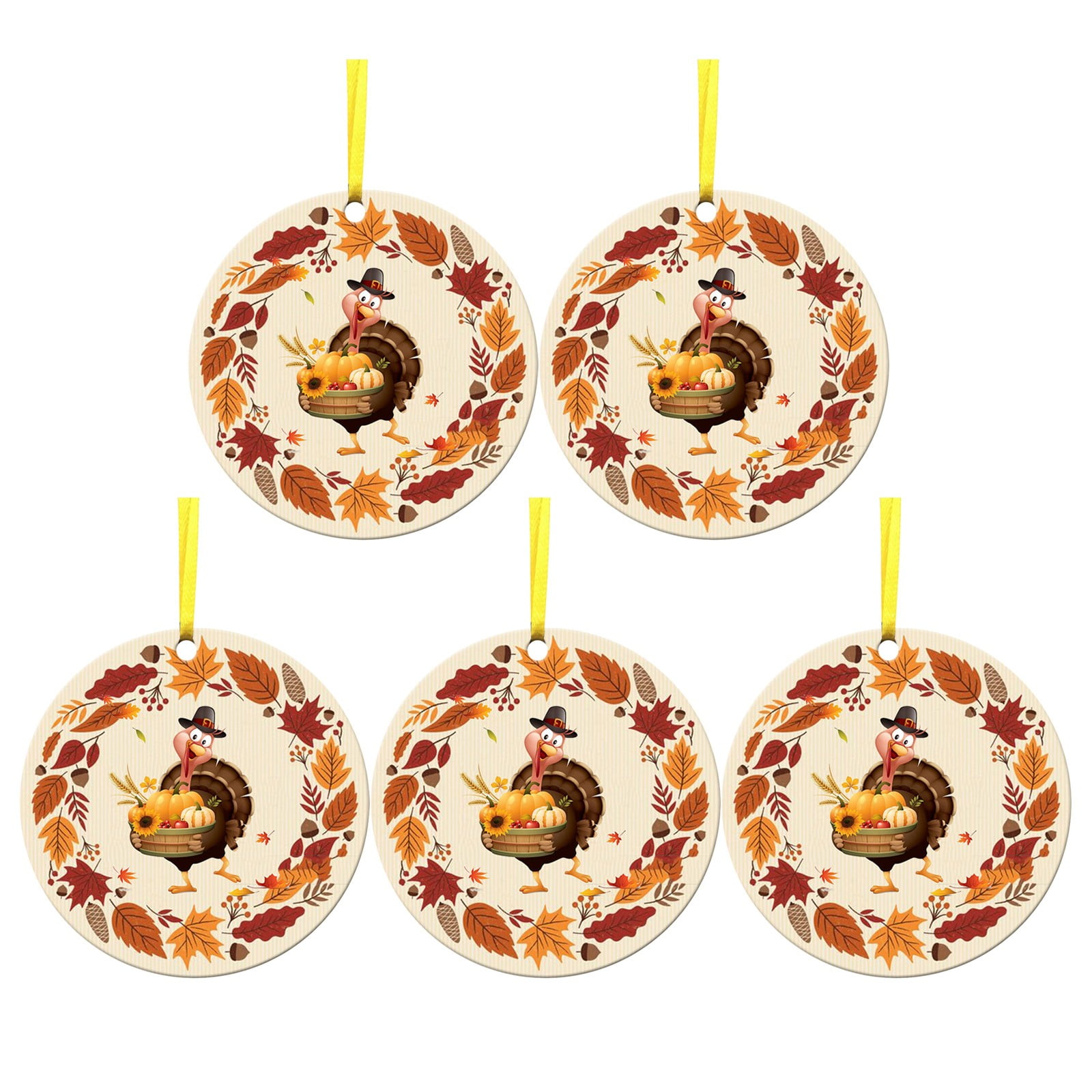 Ympuoqn Fall Thanksgiving Ornaments for Tree,5PC Thanksgiving Hanging ...