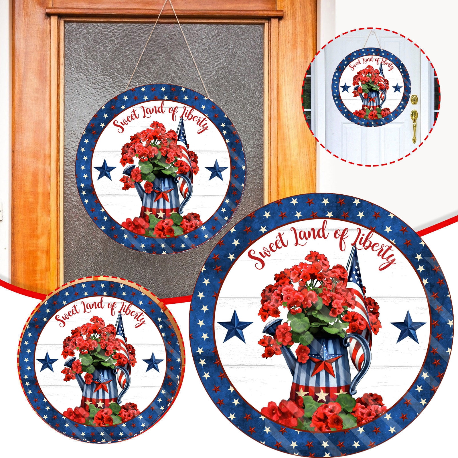 Ympuoqn Welcome Sign for Front Door Decor Independence Day Welcome Sign ...