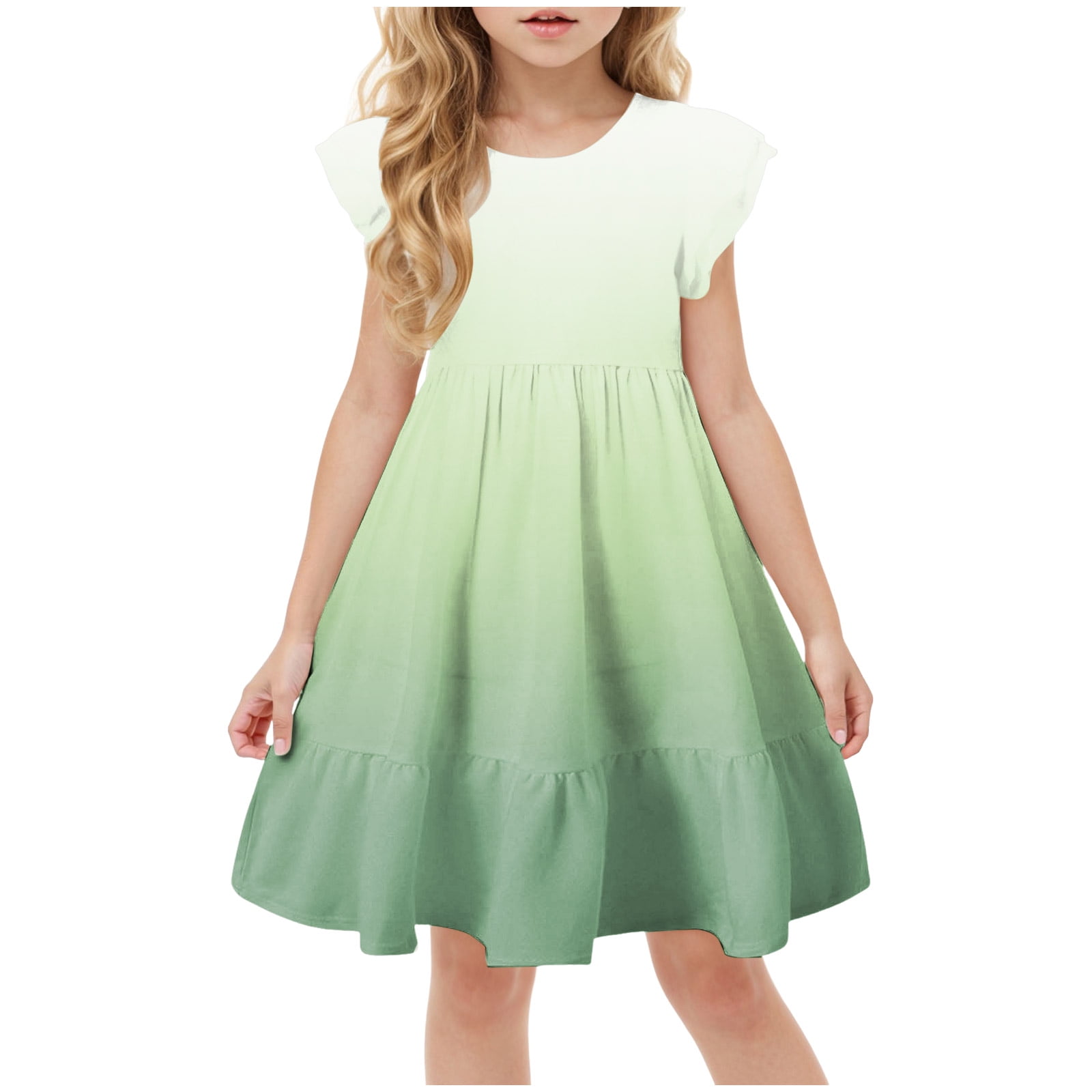 Ymyiu Dresses for Toddlers Girls Chiffon Dress with Solid Pom Poms ...