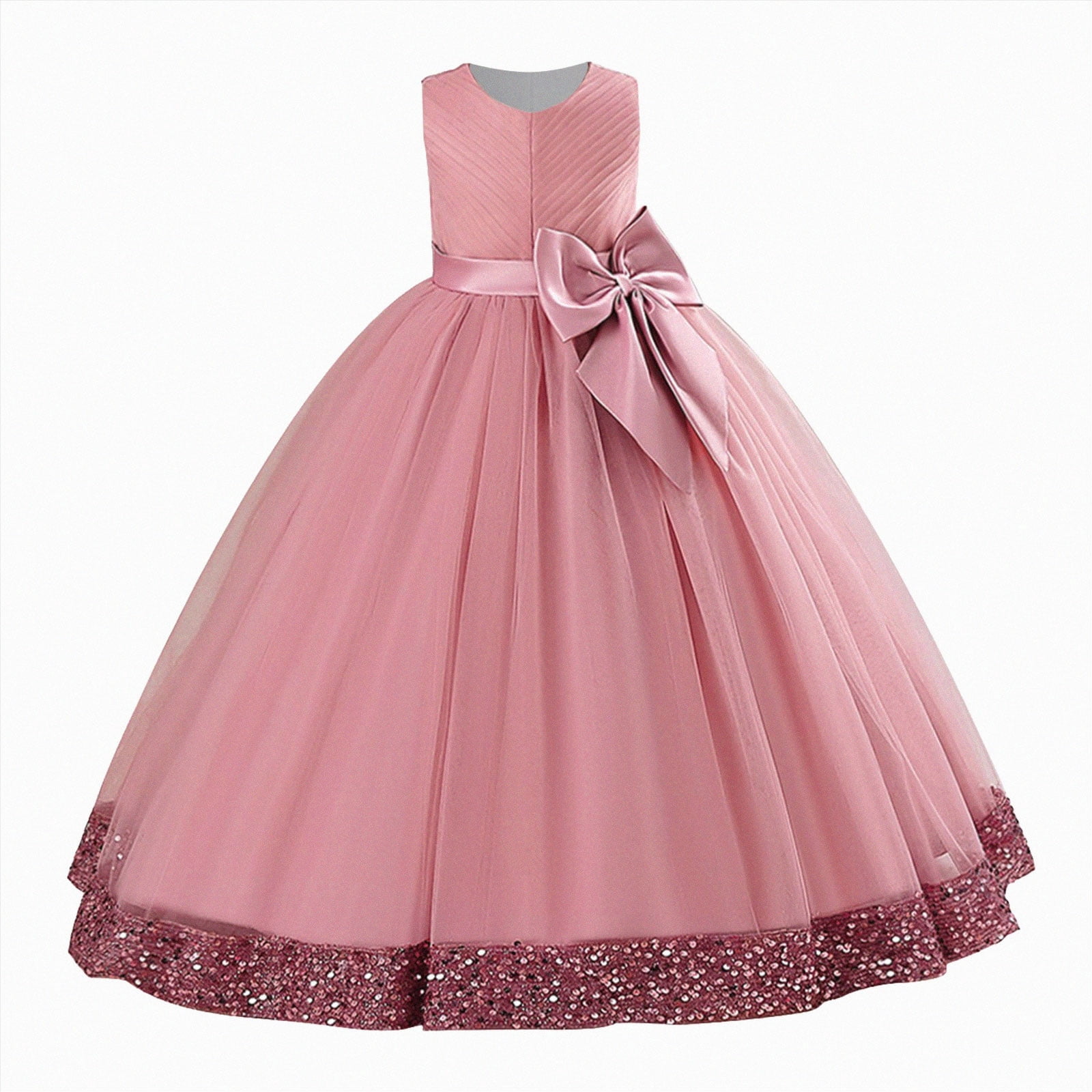 Ymyiu Party Dress for Girls Toddler Girls Sequin Dress Sparkly Gown ...