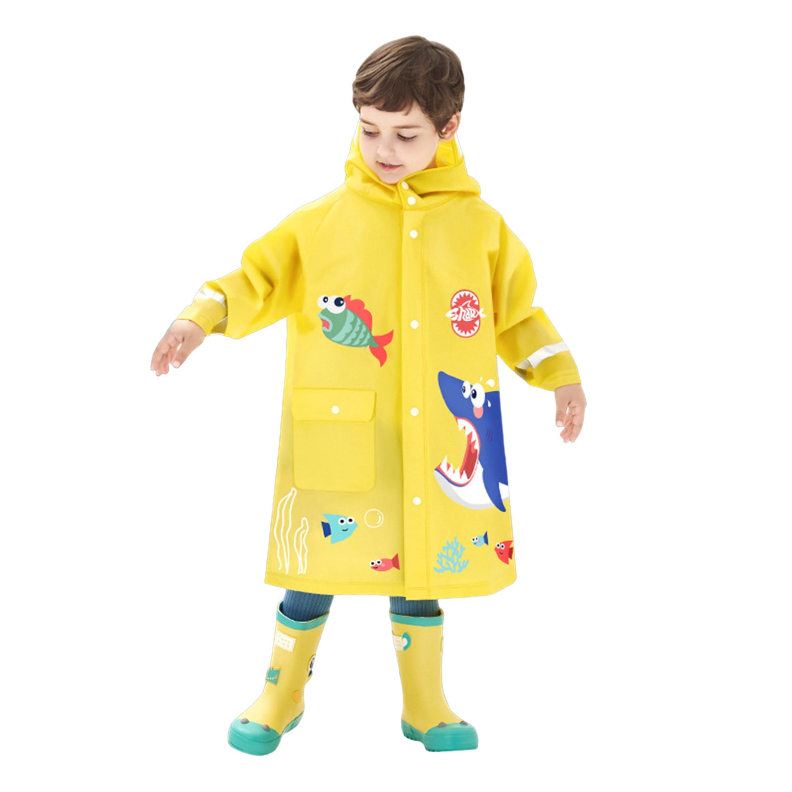 Ymyiu Rain Jacket Girls Raincoat Rain Poncho for Kids, Reusable EVA ...