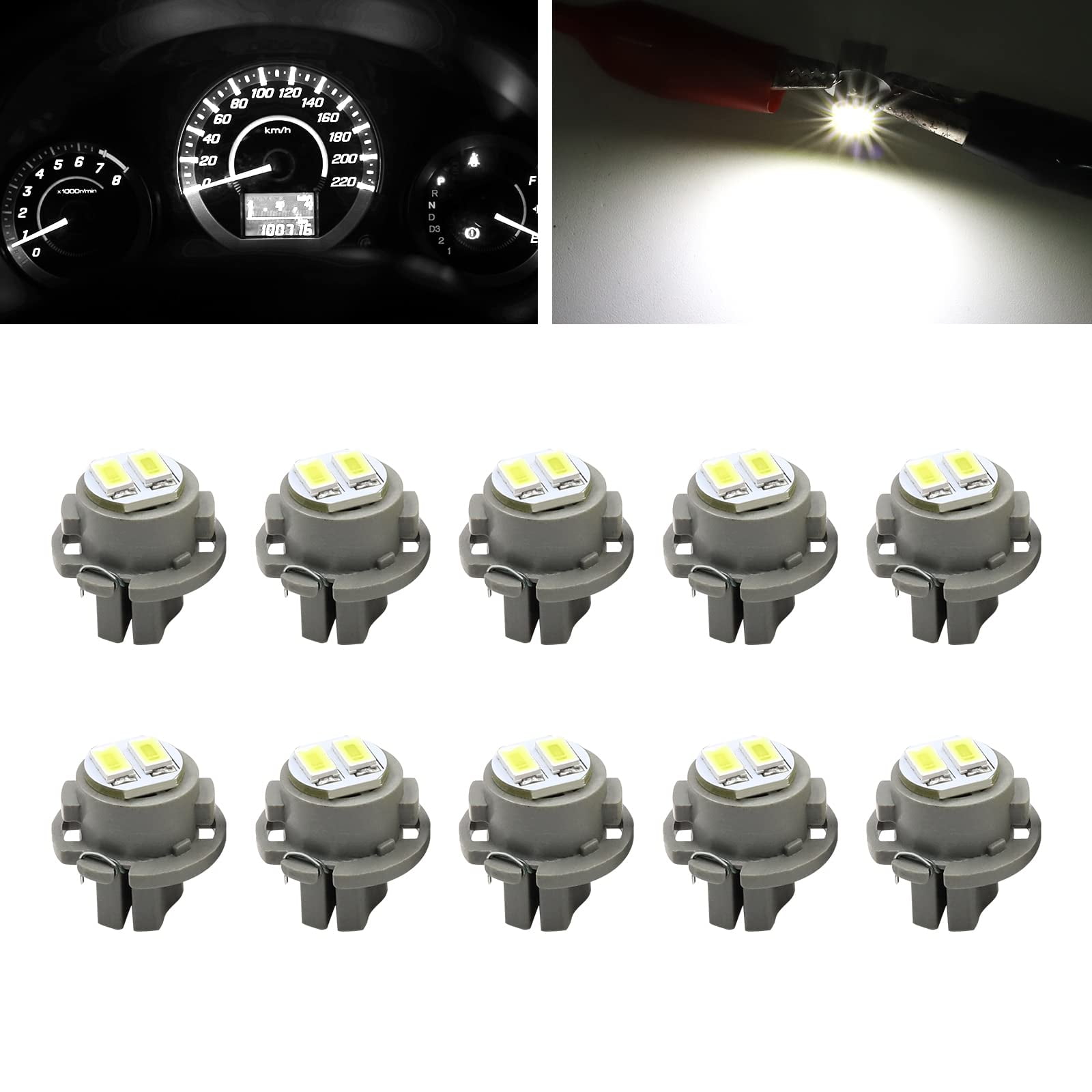 YnGia 10PCS T6.5 LED RRF12 Bulbs Car Gauge Speed Dash Bulb Dashboard ...