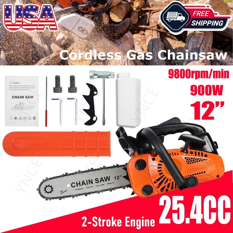 Ynce 25.4cc Gas Chainsaw, 12 Inch Gas Powered Chainsaws with Tool Bag ...