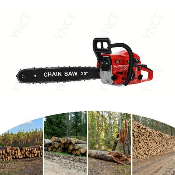 Ynce 58 cc Gas Powered Chainsaw, 20 in Quick-Switch Bars – 550 ml Fuel ...
