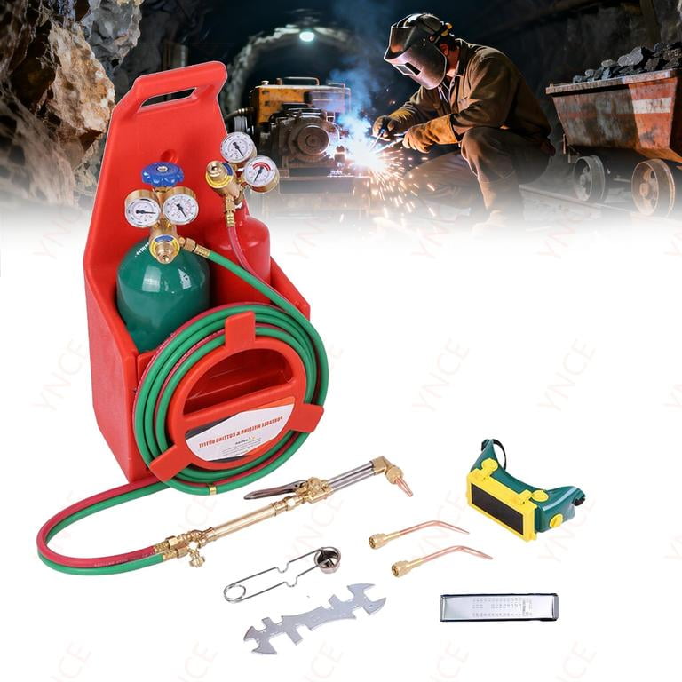 Ynce Portable Oxyacetylene Welding and Cutting Kit, Brass Nozzle ...