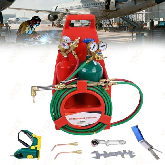 Ynce Portable Welding Kit, Oxygen Acetylene Torch Set with Carrying ...