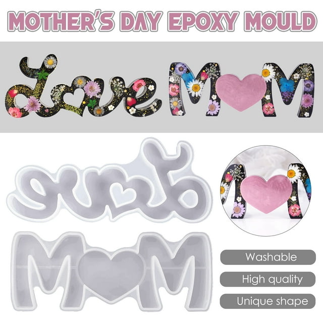 Ynlkorvg Silicone Molds Clearance, Silicone Love & Mom Resin Casting ...