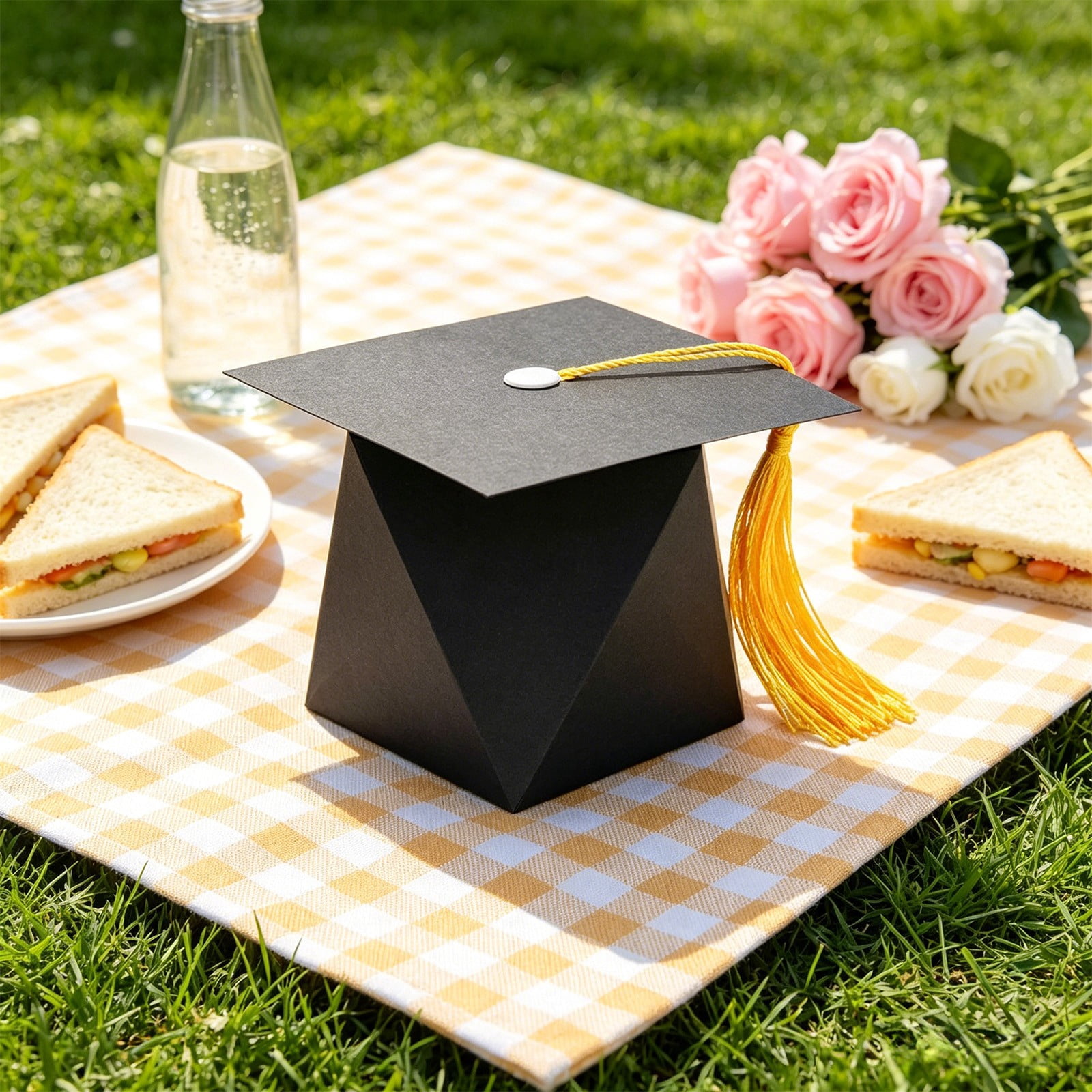 Ynsdnzl Graduation Cap Candy Boxes, Black Paper Graduation Gift Boxes ...